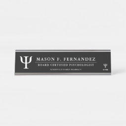 Psychology Professional | Custom Black Desk Name Plate | Zazzle