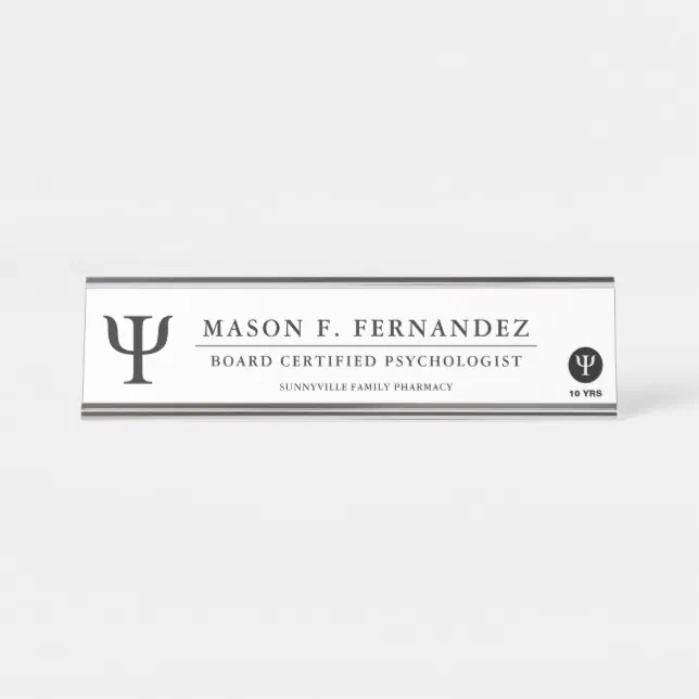 Psychology Professional | Custom Desk Name Plate | Zazzle