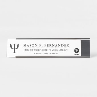 Psychology Professional | Custom Desk Name Plate | Zazzle