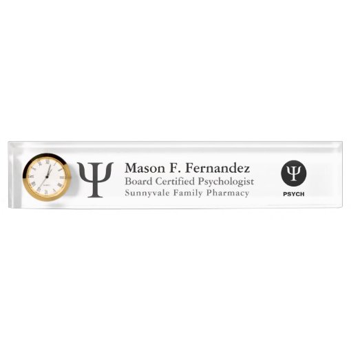 Psychology Professional Personalized Psi Symbol Desk Name Plate | Zazzle