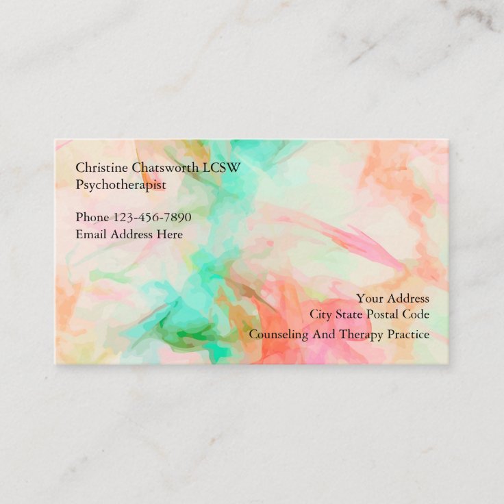Psychotherapist And Counseling Services Business Card | Zazzle