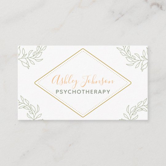 Psychotherapy Counseling Pretty Calligraphy White Business Card ...