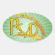 PSYD DOCTOR OF PSYCHOLOGY YELLOW LOGO OVAL STICKER | Zazzle