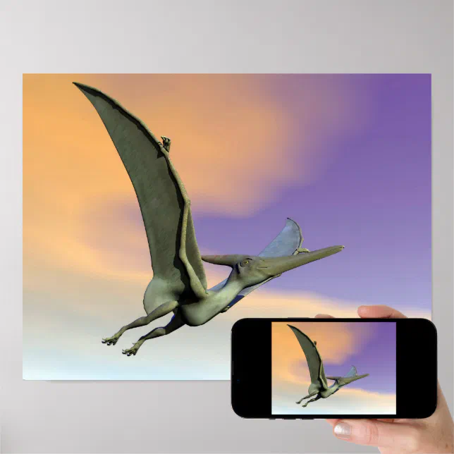 Pteranodon dinosaur flying - 3D render Poster | Zazzle