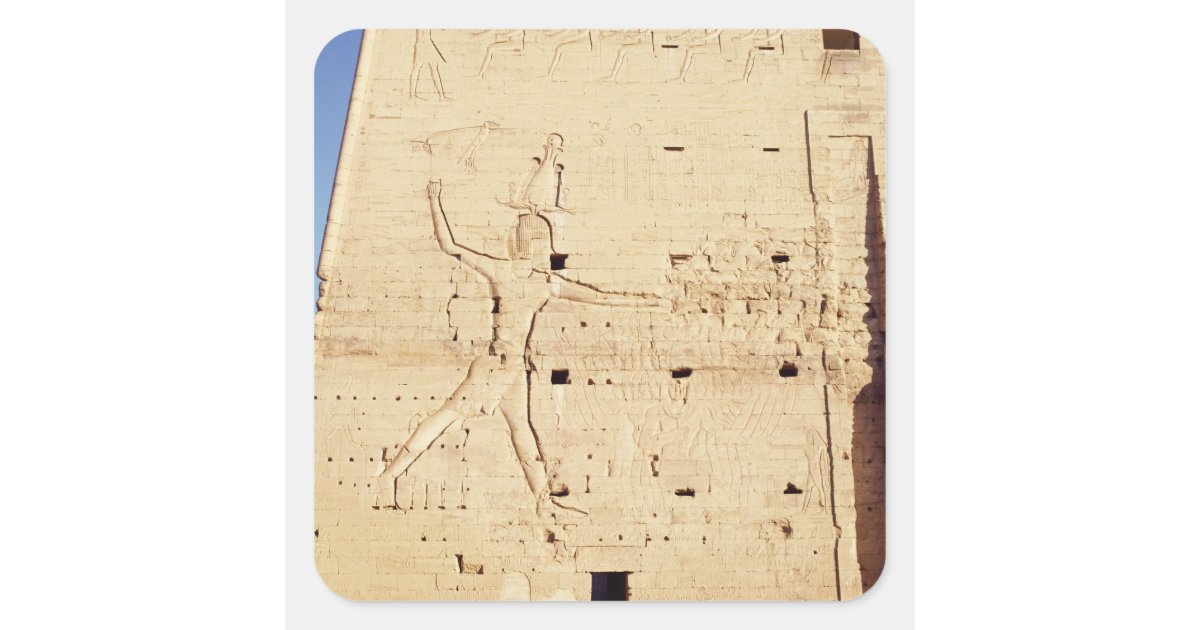 Ptolemy XII smiting his enemies Square Sticker | Zazzle