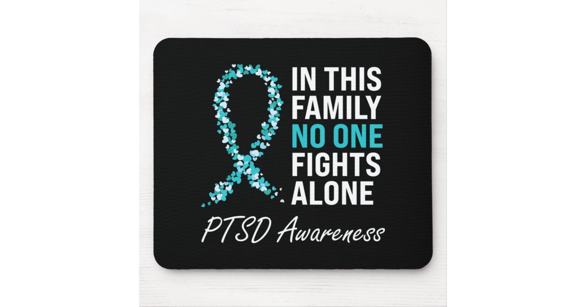 PTSD Awareness Teal Ribbon Mouse Pad | Zazzle