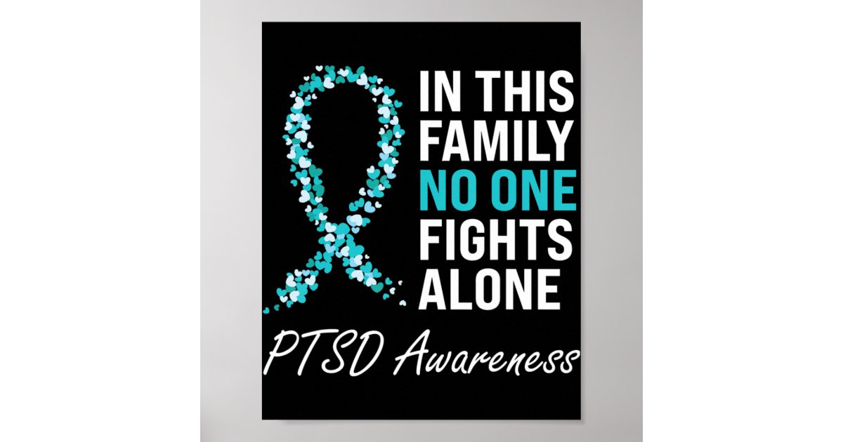 PTSD Awareness Teal Ribbon Poster | Zazzle
