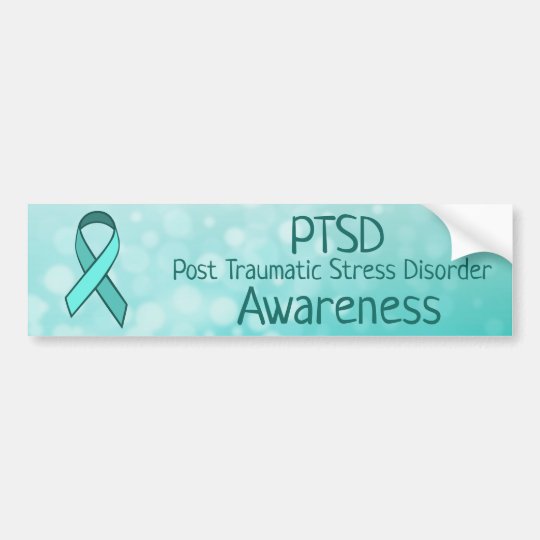PTSD Awareness TealRibbon Bumper Sticker | Zazzle.com