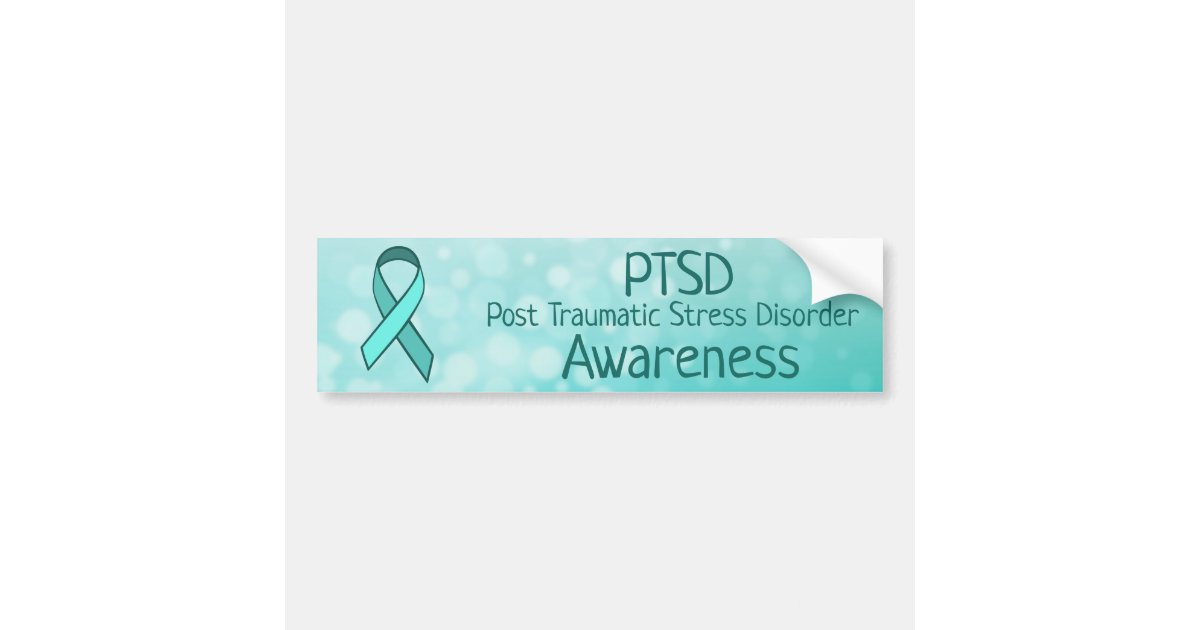 PTSD Awareness TealRibbon Bumper Sticker | Zazzle