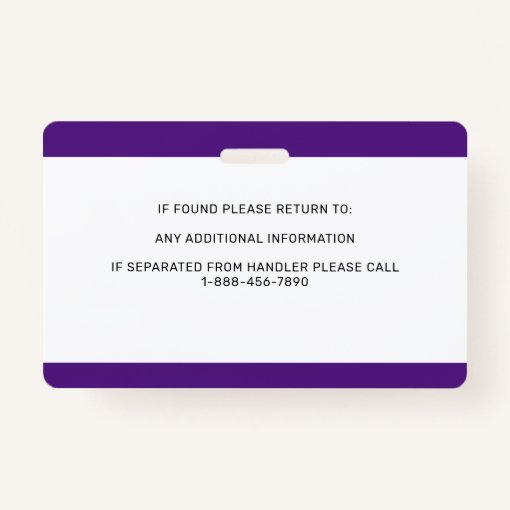 PTSD Service Dog Simple Personalized Photo ID Badge | Zazzle