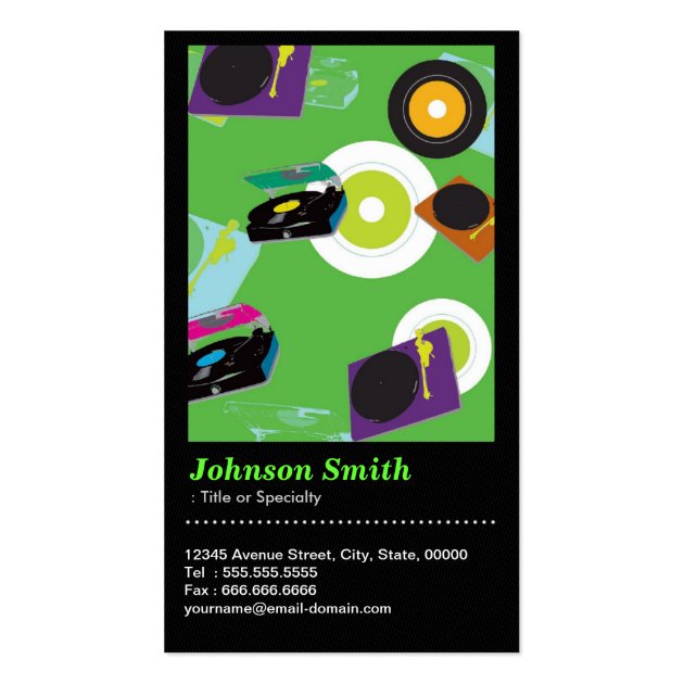 Pub DJ - Cool Disc Jockey Mixer Deck - QR Code Business Card