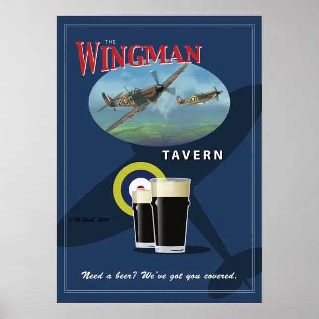 Pub Sign, "The Wingman Tavern" Poster | Zazzle