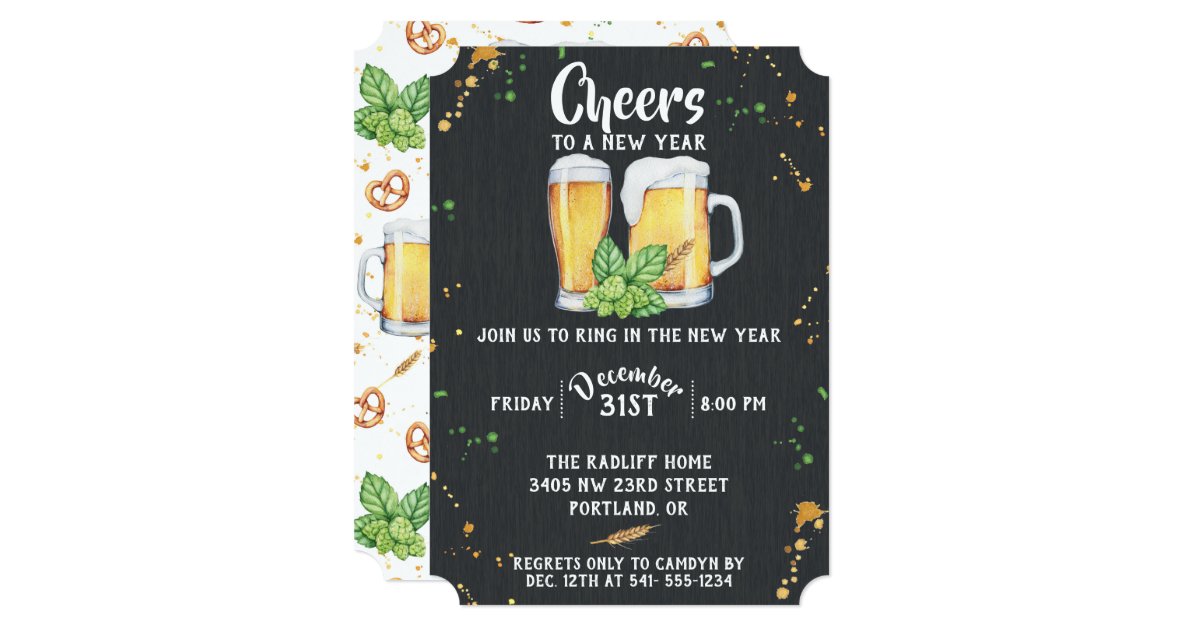 Pub Style New Year Party Invitation | Zazzle.com