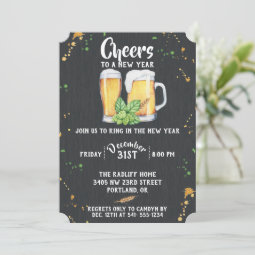 Pub Style New Year Party Invitation | Zazzle