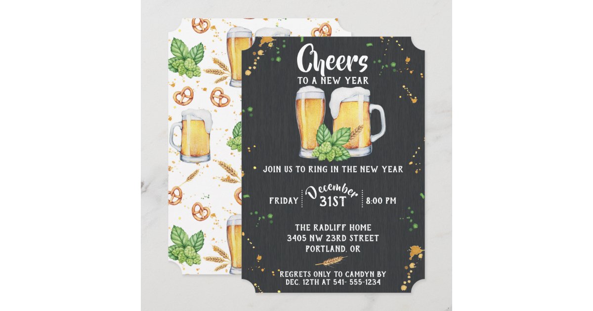 Pub Style New Year Party Invitation | Zazzle
