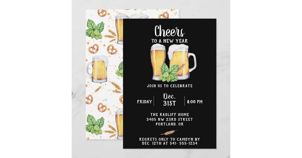 Pub Style New Year's Party Invitation | Zazzle