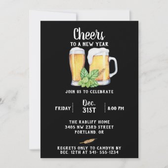 Pub Style New Year's Party Invitation | Zazzle