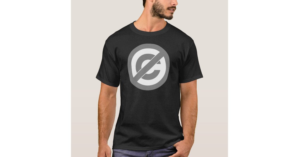 Public Domain Anti-Copyright Symbol T-Shirt | Zazzle