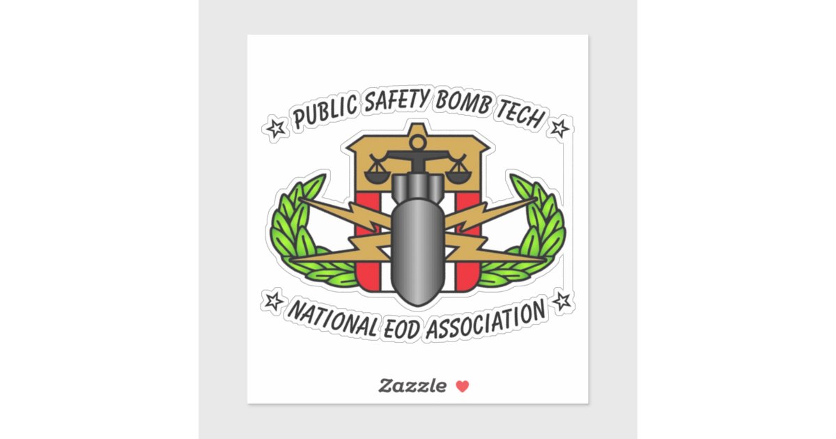 PUBLIC SAFETY BOMB TECH STICKER | Zazzle