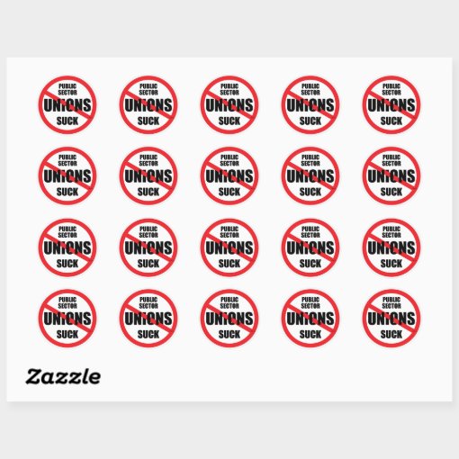 Public Sector Unions Suck Classic Round Sticker | Zazzle