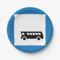 Public Transport Bus Stop Sign Urban Transit Paper Plates | Zazzle