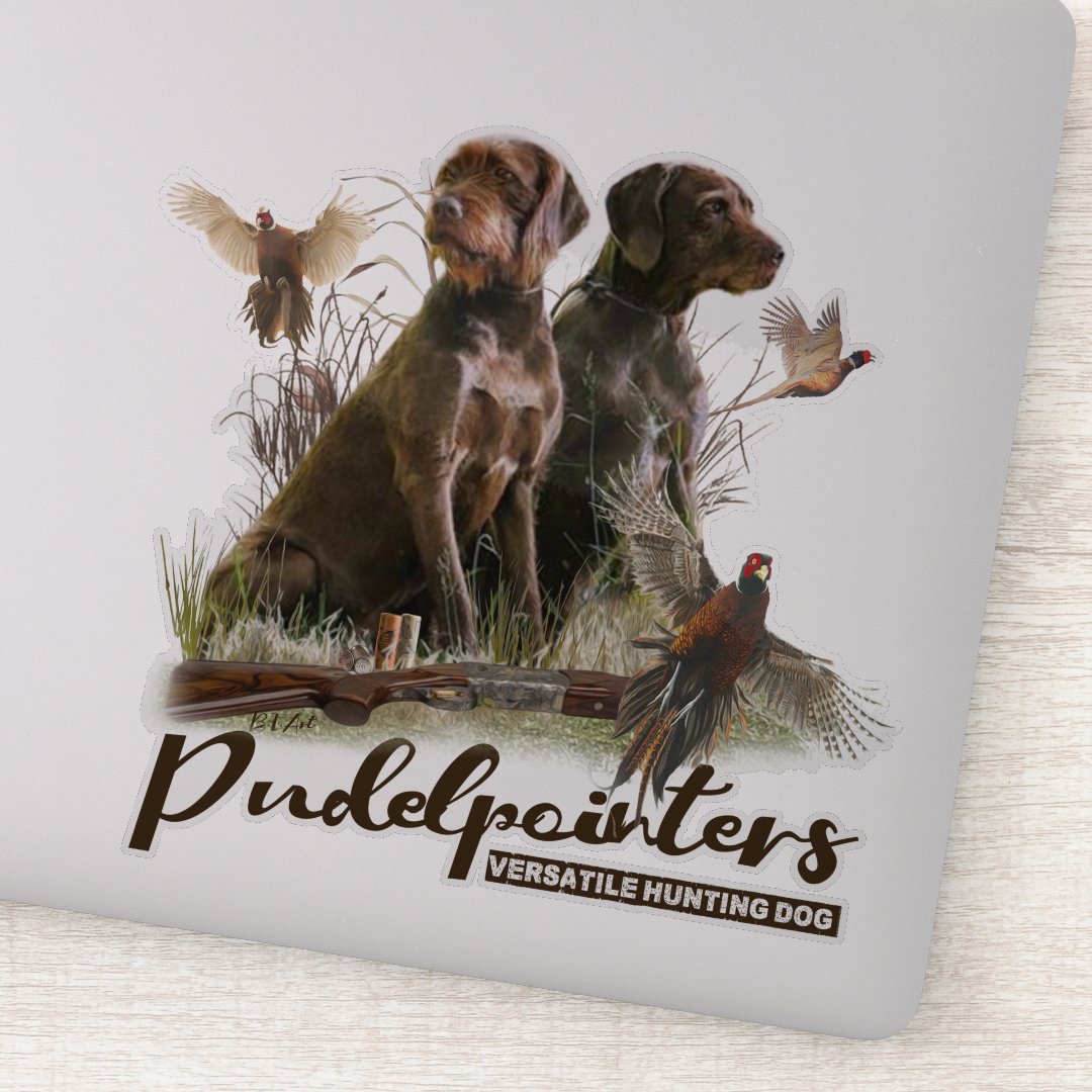 Pudelpointers, Hunting pheasant Sticker | Zazzle