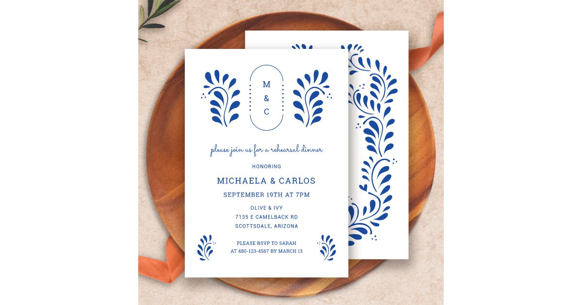 Puebla Style Mexican Rehearsal Dinner Invitation | Zazzle