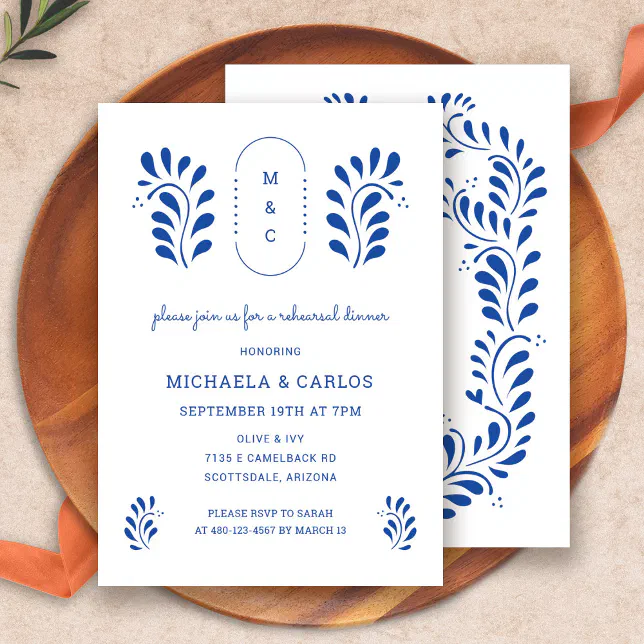 Puebla Style Mexican Rehearsal Dinner Invitation | Zazzle
