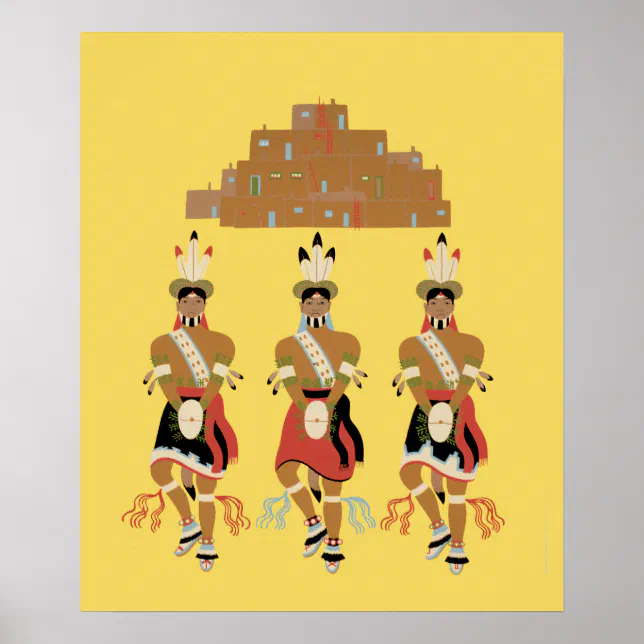 Pueblo Turtle Dancers Poster | Zazzle