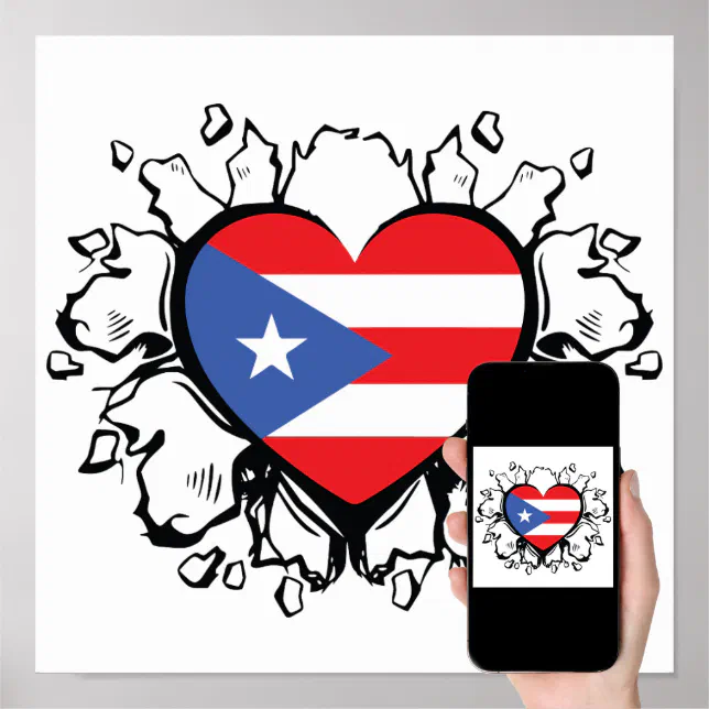 Puero Rico Flag Boricua Cute Simple Poster | Zazzle