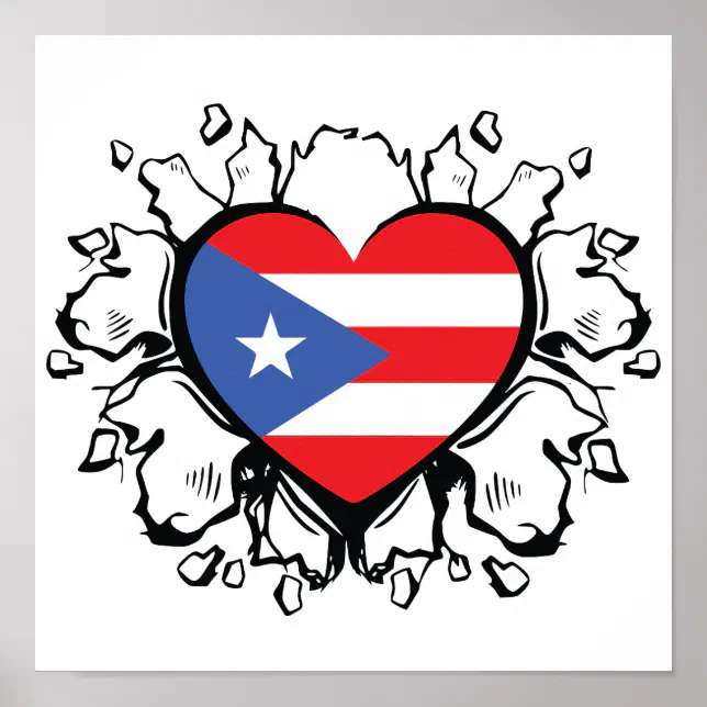 Puero Rico Flag Boricua Cute Simple Poster | Zazzle