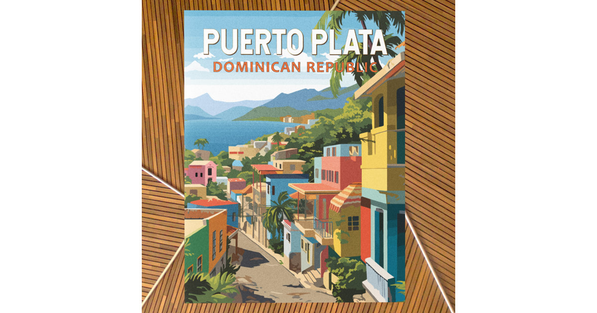 Puerto Plata Dominican Republic Travel Art Vintage Postcard | Zazzle