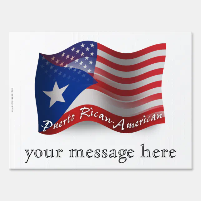 Puerto Rican-American Waving Flag Yard Sign | Zazzle