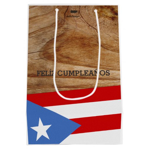 Puerto Rican Birthday Flag Theme Medium Gift Bag | Zazzle