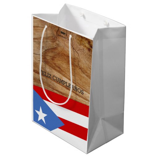 Puerto Rican Birthday Flag Theme Medium Gift Bag | Zazzle