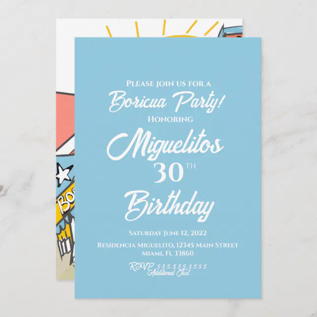 Puerto Rican Boricua Hispanic Latin Block Party Invitation | Zazzle