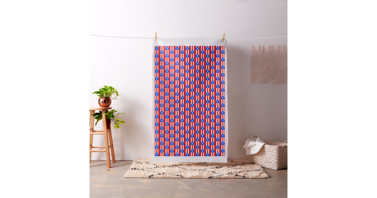 Puerto Rican Flag fabric | Zazzle