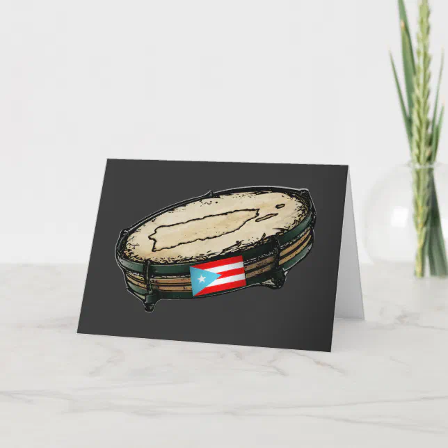 Puerto Rican Flag Pandera Boricua Map Holiday Card | Zazzle