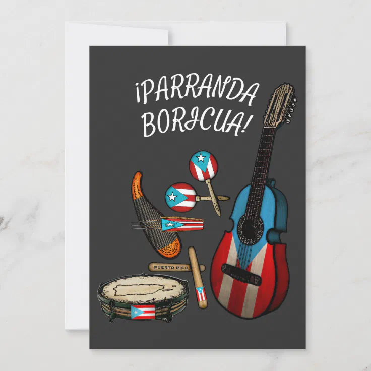 Puerto Rican Flag Parranda Boricua Holiday Card | Zazzle