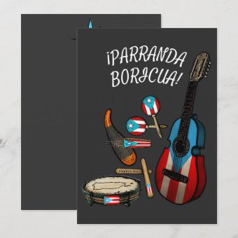 Puerto Rican Flag Parranda Boricua Holiday Card | Zazzle