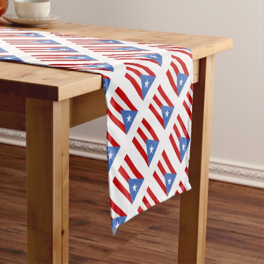 Puerto Rican Flag Print Short Table Runner | Zazzle.com