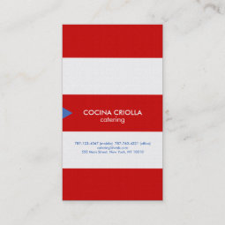 Puerto Rican Flag Restaurant or Catering Business Card | Zazzle