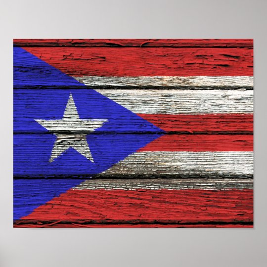 Puerto Rican Rose Flag on White Poster | Zazzle.com
