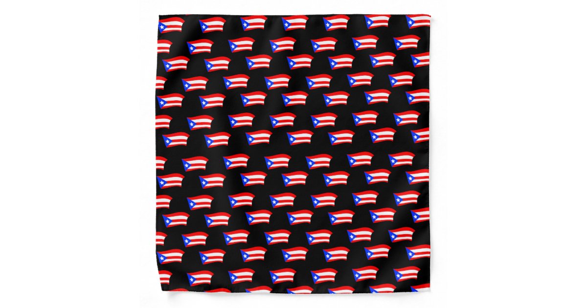 Puerto Rican Flags Black Thicker Bandana | Zazzle