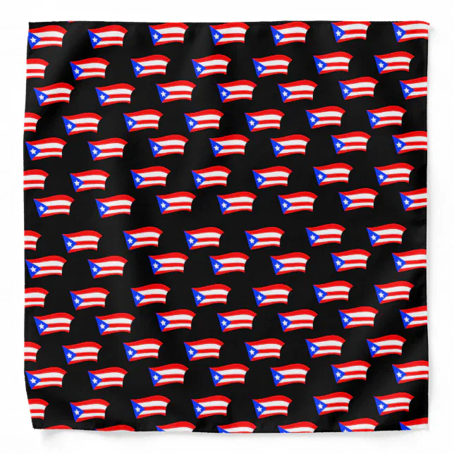 Puerto Rican Flags Black Thicker Bandana | Zazzle