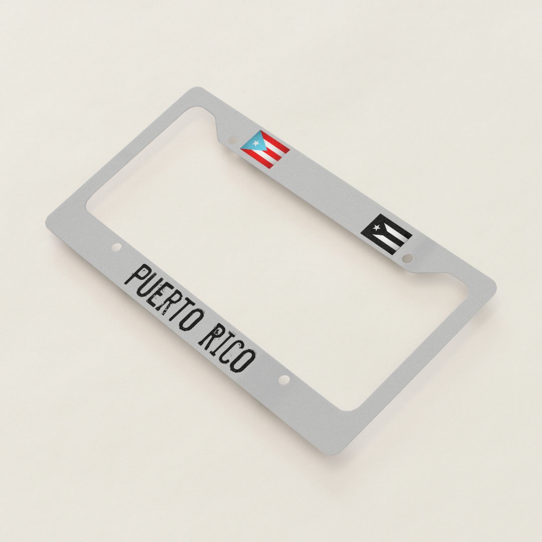 Puerto Rican Flags License Plate Frame | Zazzle