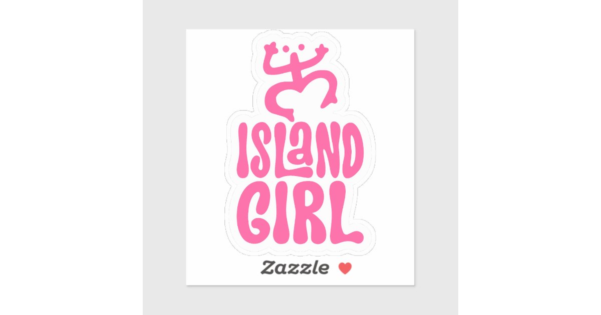Puerto Rican Taino Coqui Symbol Pink Island Girl Sticker | Zazzle