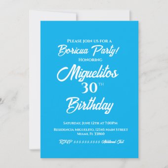 Puerto Rican Tropical Hispanic Birthday Party Invitation | Zazzle