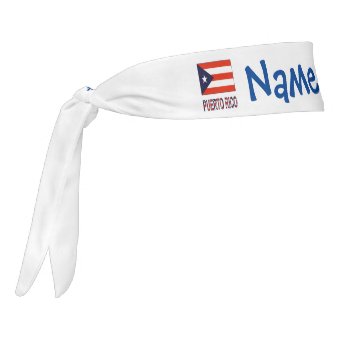 Puerto Rico and Puerto Rican Flag Blue Personalize Tie Headband | Zazzle