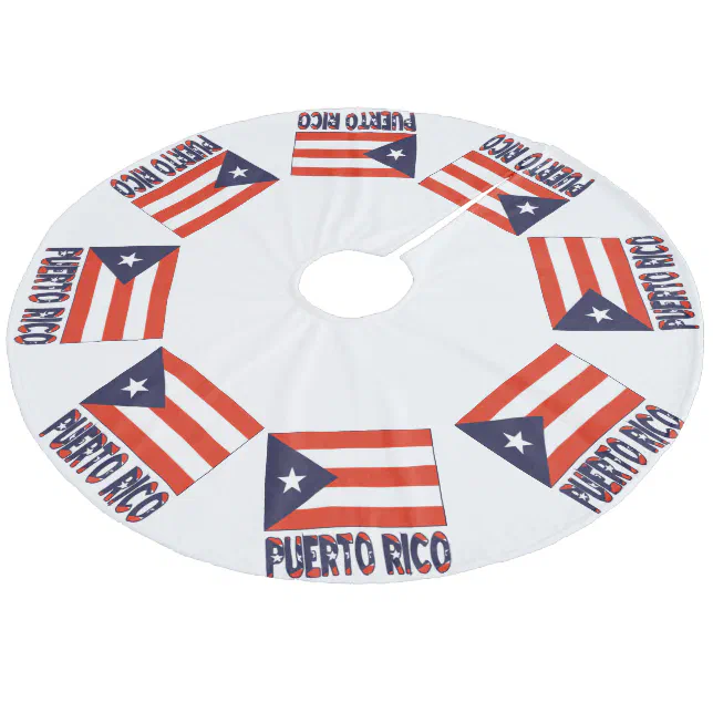 Puerto Rico and Puerto Rican Flag Fleece Tree Skirt | Zazzle